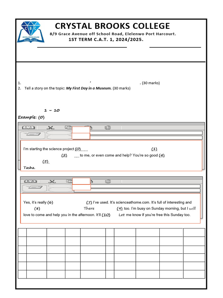CBC Cat 1 t1 Y8 English 2024 | PDF | Contentment | Happiness