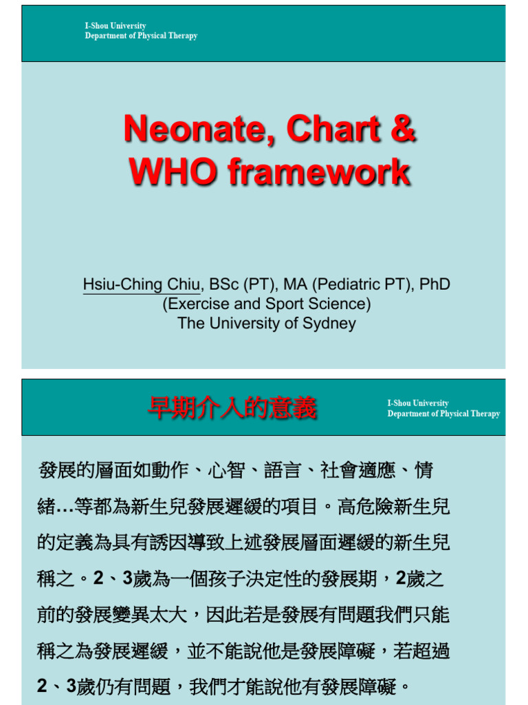 1 - Neonate, Chart, WHO Framework | PDF | Preterm Birth | Childbirth