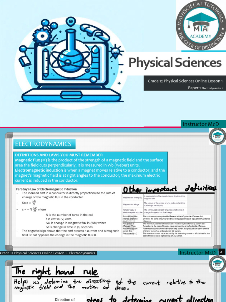 Physical Sciences Lecture Electrodynamics | PDF