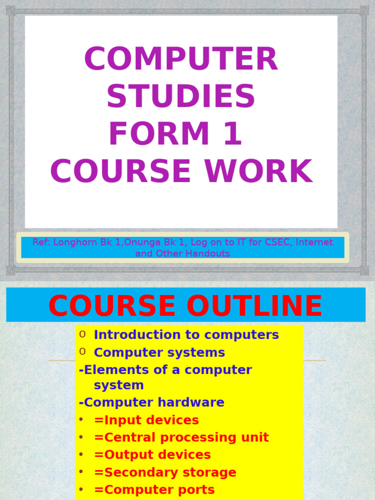 Computer Studies Form 1-Intro - Computer System | PDF | Read Only ...