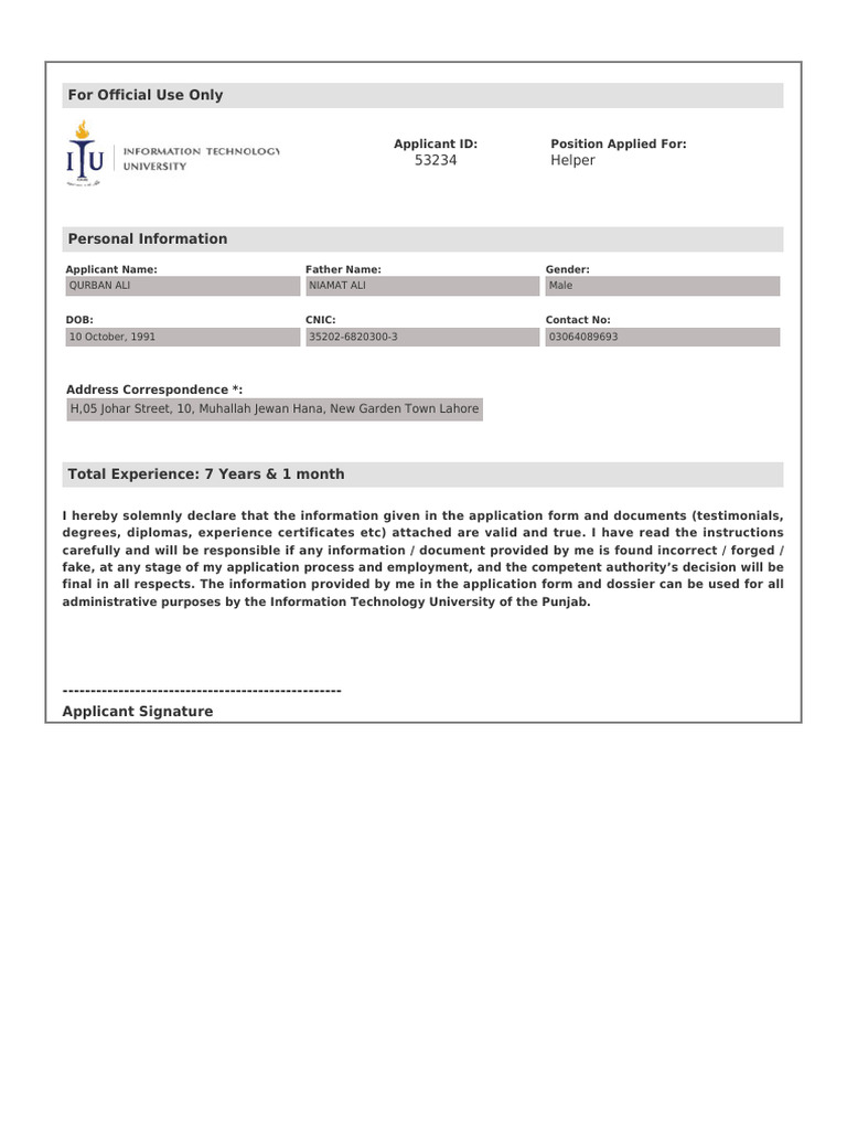 For Official Use Only: 53234 Helper | PDF