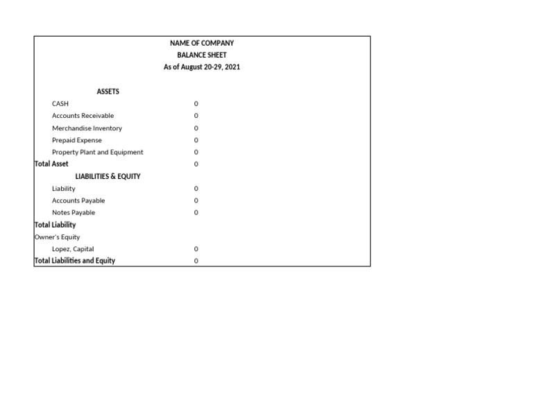 Balance Sheet Pro Forma | PDF