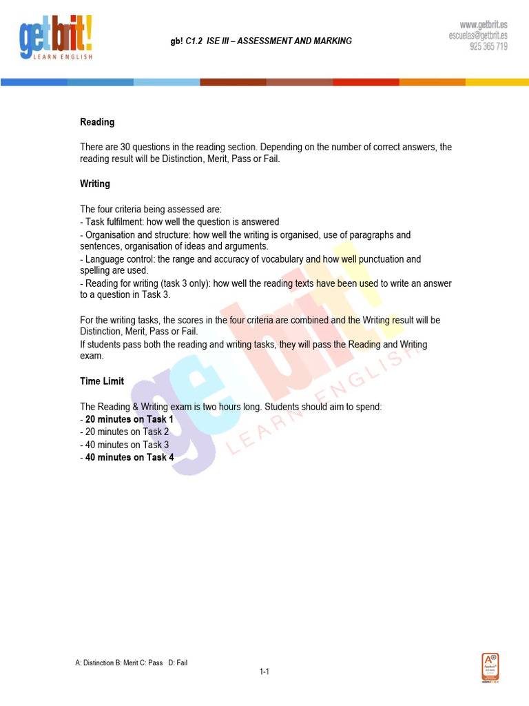 Ise III Exam - Assessment and Marking | PDF