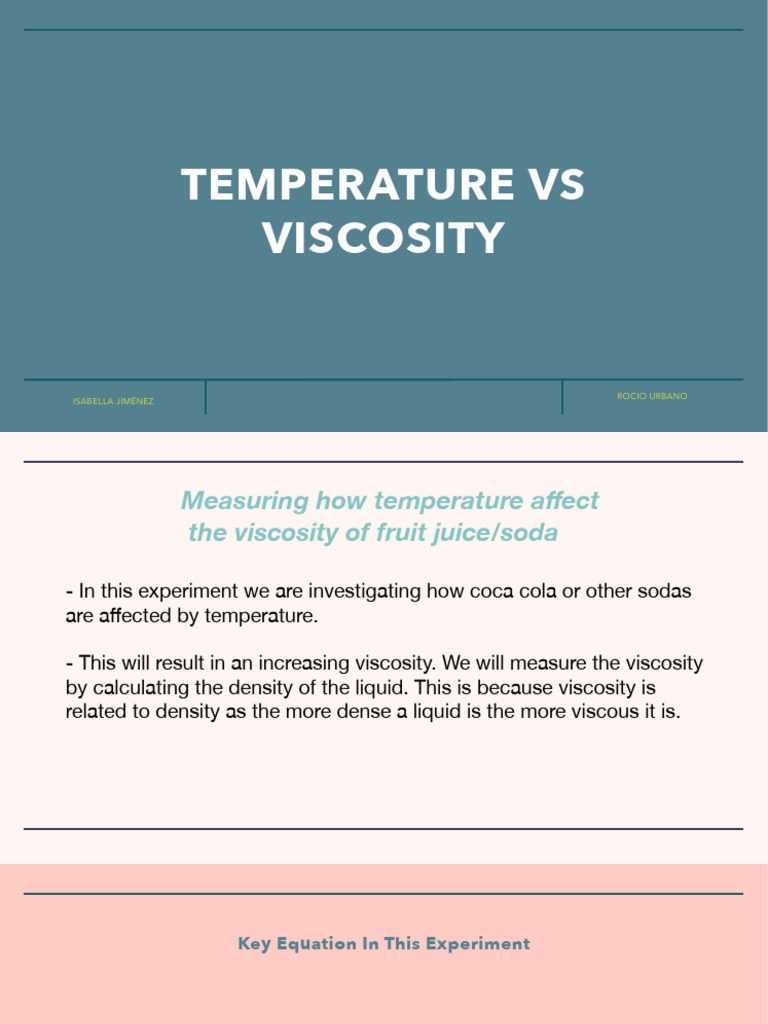 Temperature Vs Viscosity Isabella and Rocio | PDF
