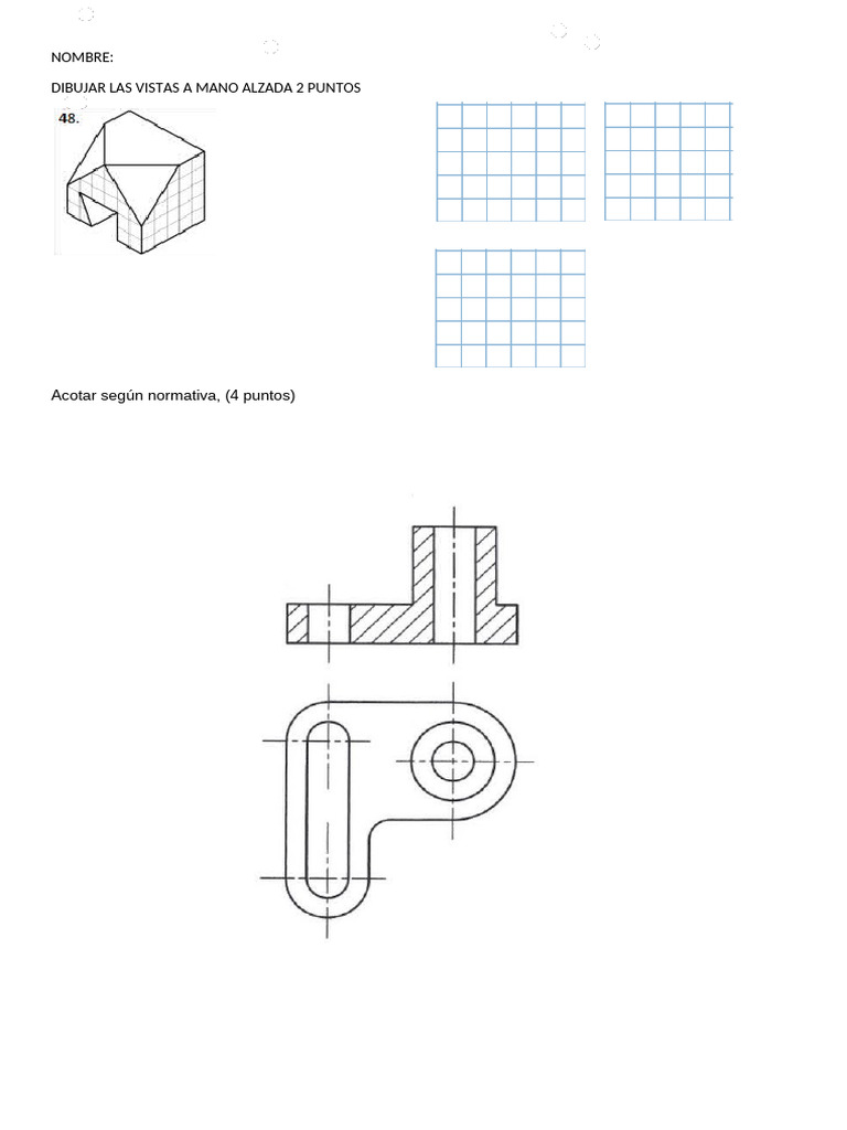 Examen Dibujo 1º Bach Vistas Nubia y Marco | PDF