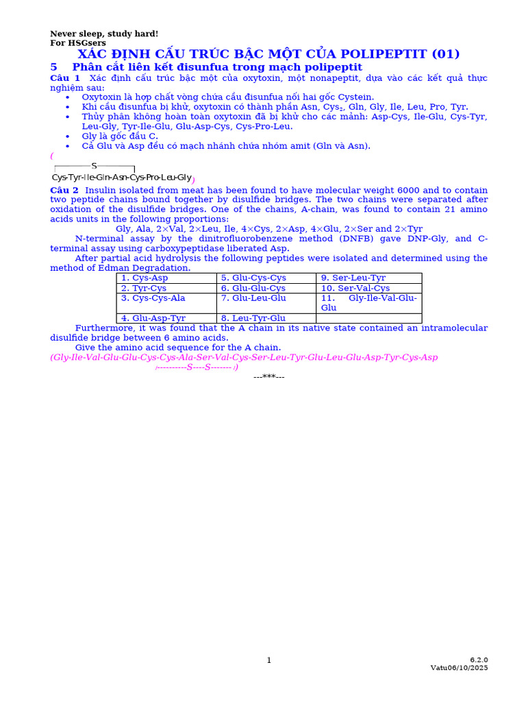 Chuyen de 05 Polypeptit Xac Dinh Cau Truc Bac Mot Phan Cat Lien Ket ...