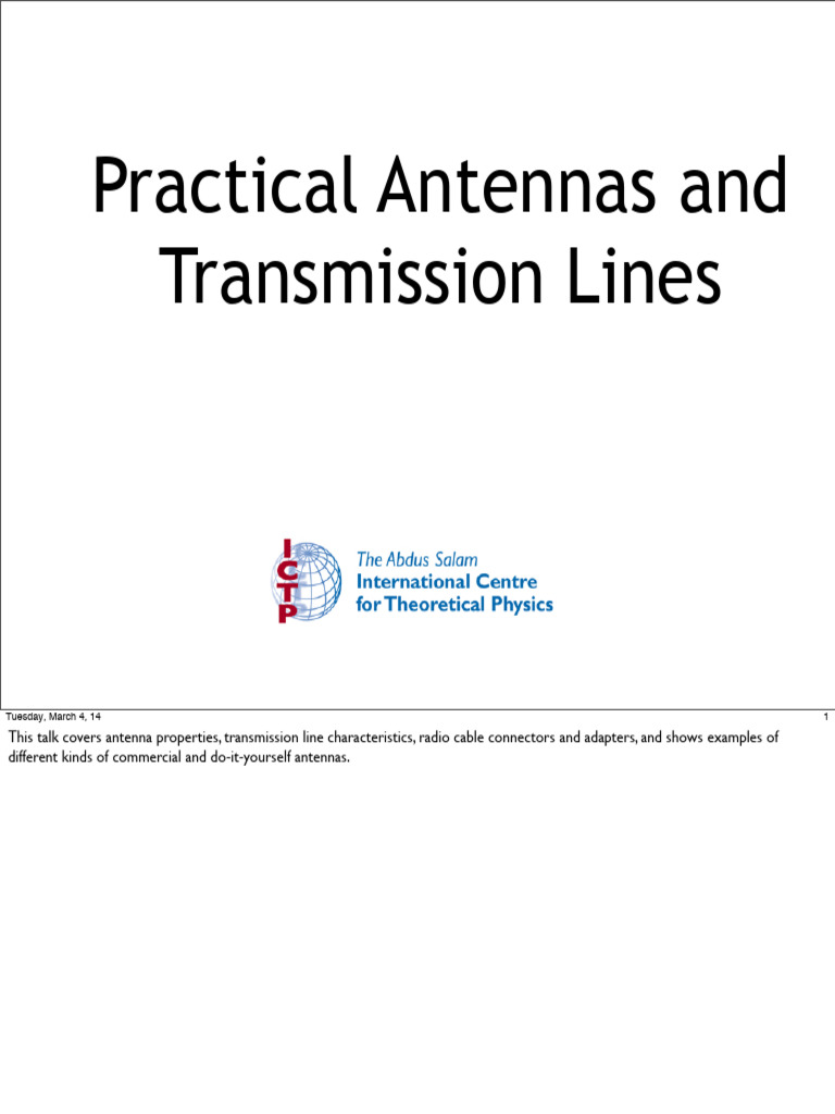Antenna and Transmission Line Basics | PDF | Coaxial Cable | Antenna ...