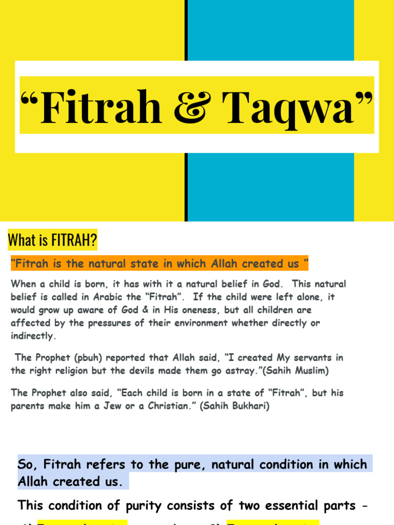Understanding Fitrah in Islam | PDF | God In Islam | Hadith