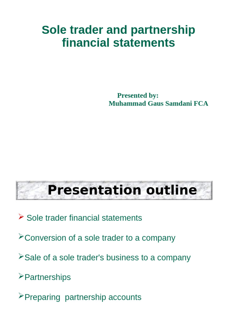 Sole Trader and Partnership F.S. Final | PDF | Debits And Credits ...