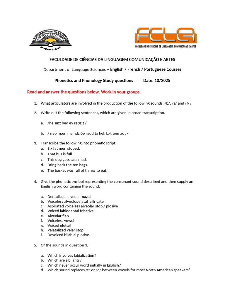 Phonetics and Phonology Study Guide | PDF | Phonetics | Consonant