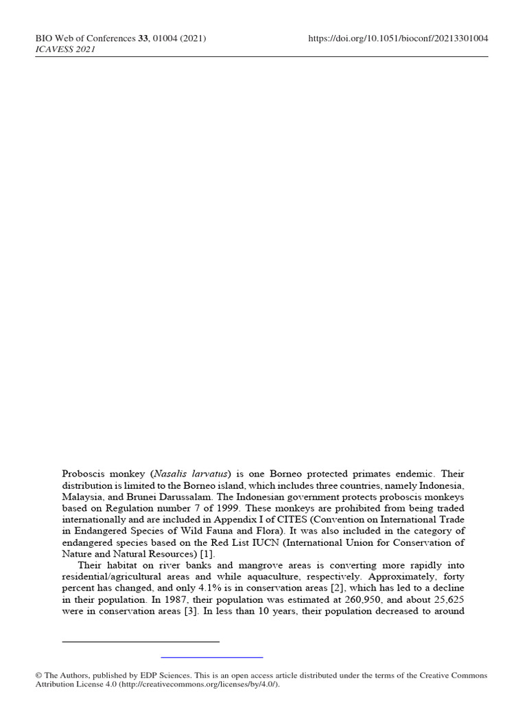 The Conservation of Proboscis Monkey in Suwi River East 1lpa1rww54 ...