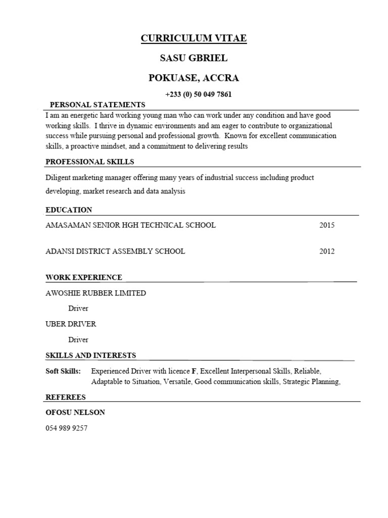 Curriculum Vitae Gabriel Sasu | PDF