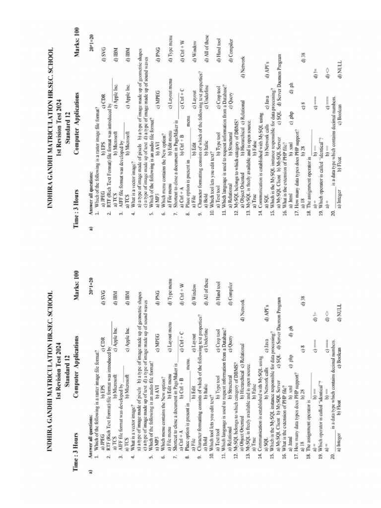 12th CA Question Paper | PDF