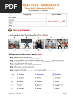 Playgroup Monthly & Final Exam Papers | PDF