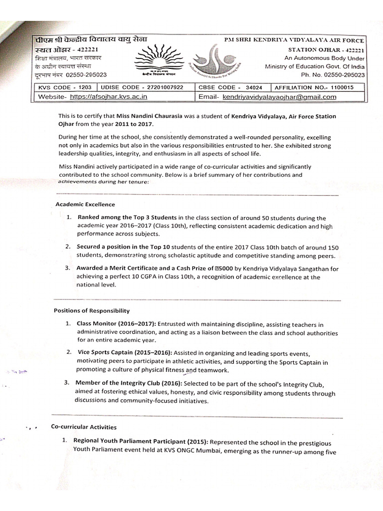 KVS CV Verification | PDF