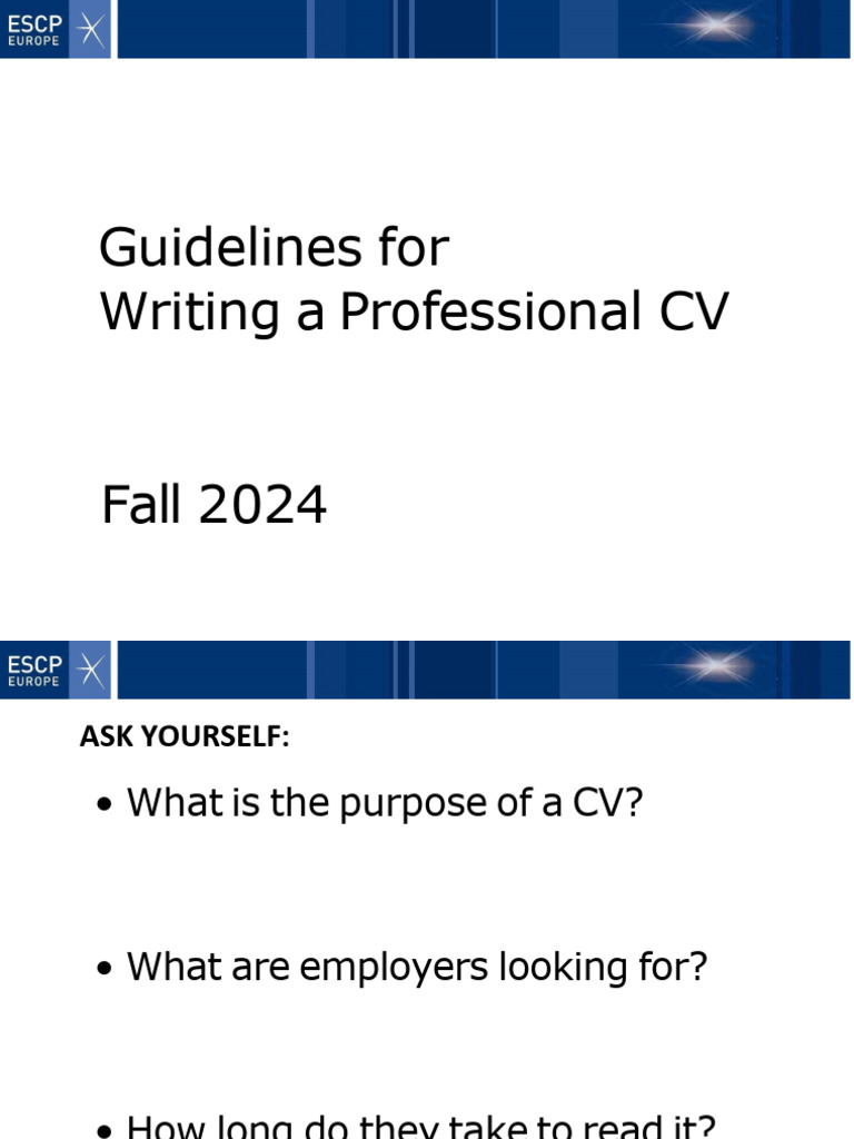 Professional CV Writing Guidelines | PDF