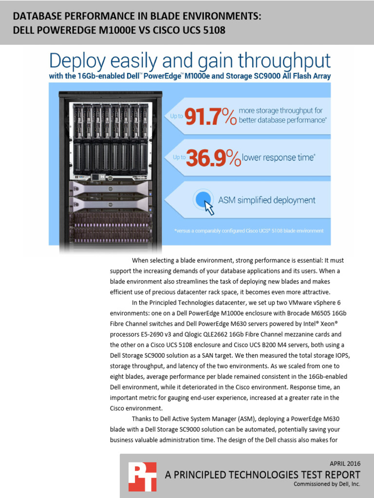 Dell M1000e vs Cisco UCS 5108 Performance | PDF | Computer Architecture ...