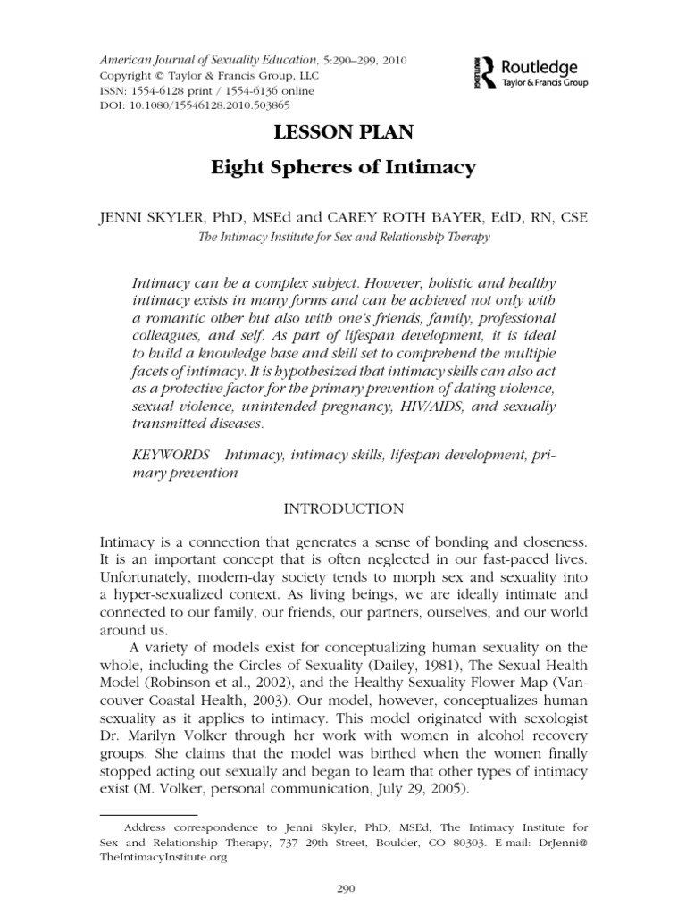 Eight Spheres of Intimacy | PDF | Intimate Relationships | Human Sexual ...