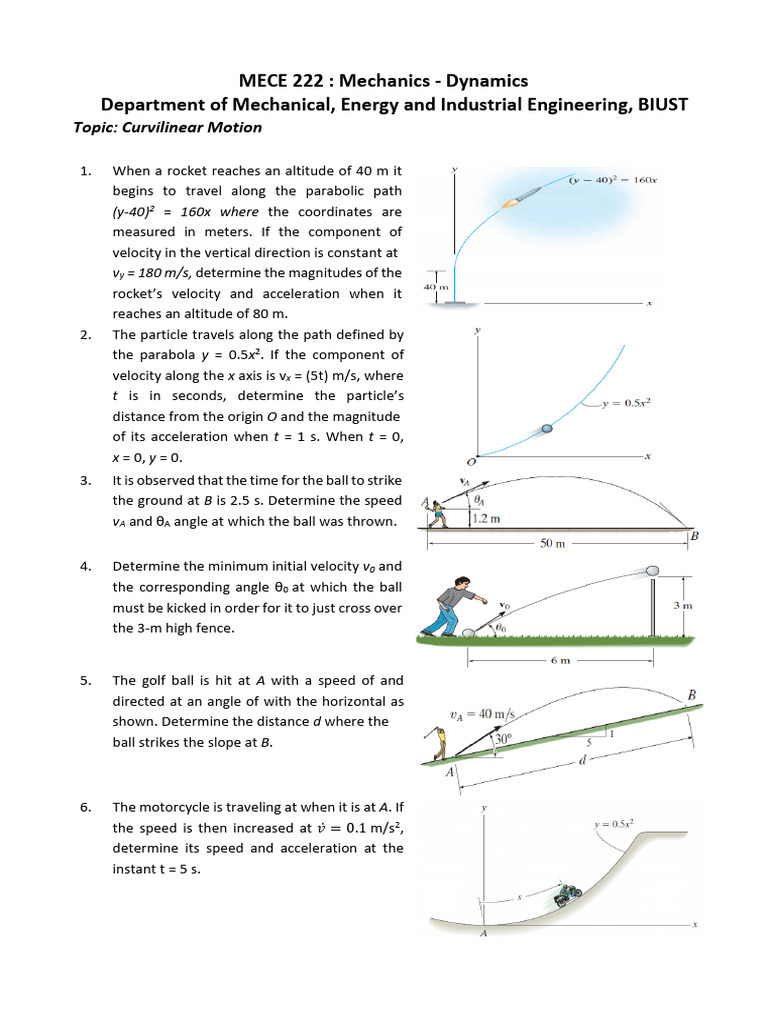 Tut2 Curvilinear Motion | PDF