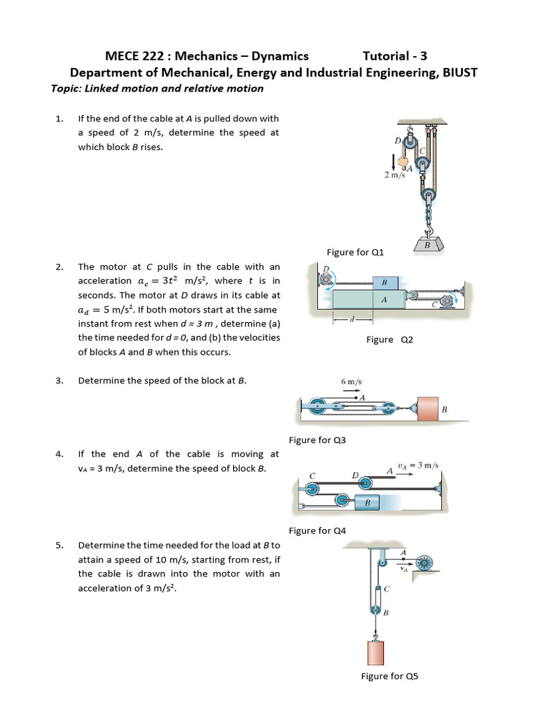 Tut3 Linked and Relative Motion | PDF