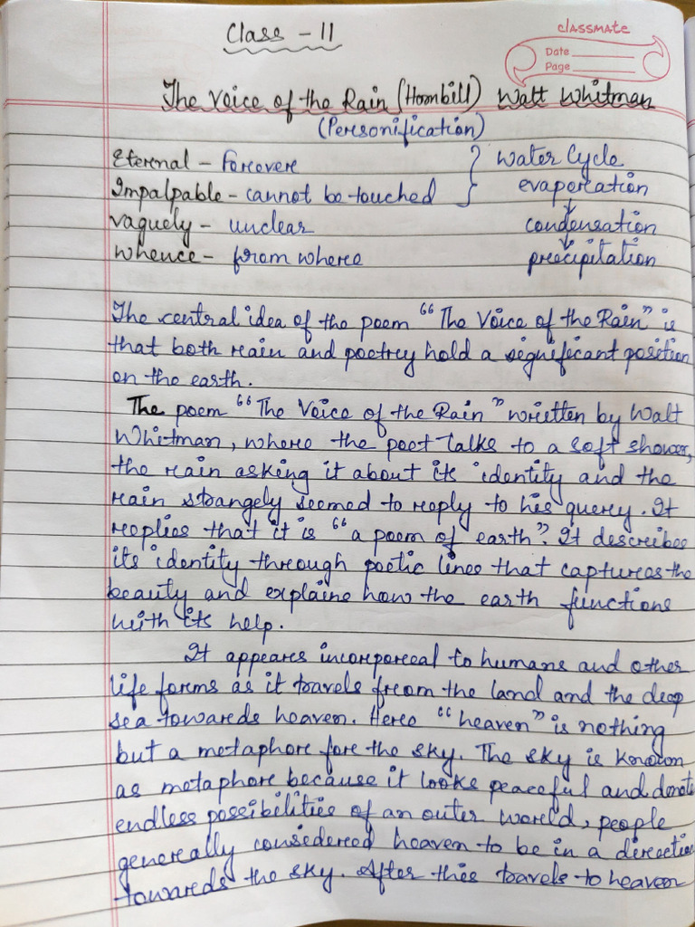 Class 11 English Notes | PDF
