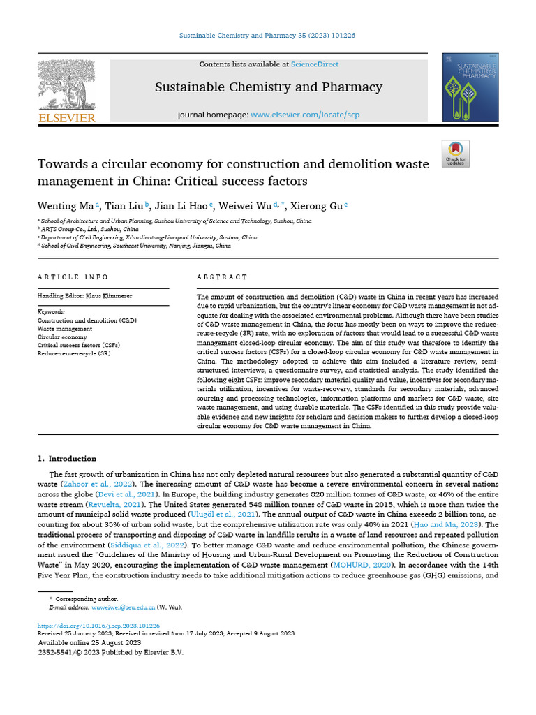 Circular Economy in C&D Waste Management | PDF | Waste Management ...