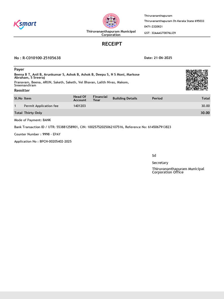 Ksmart Payment Receipt 2025-08-30 | PDF