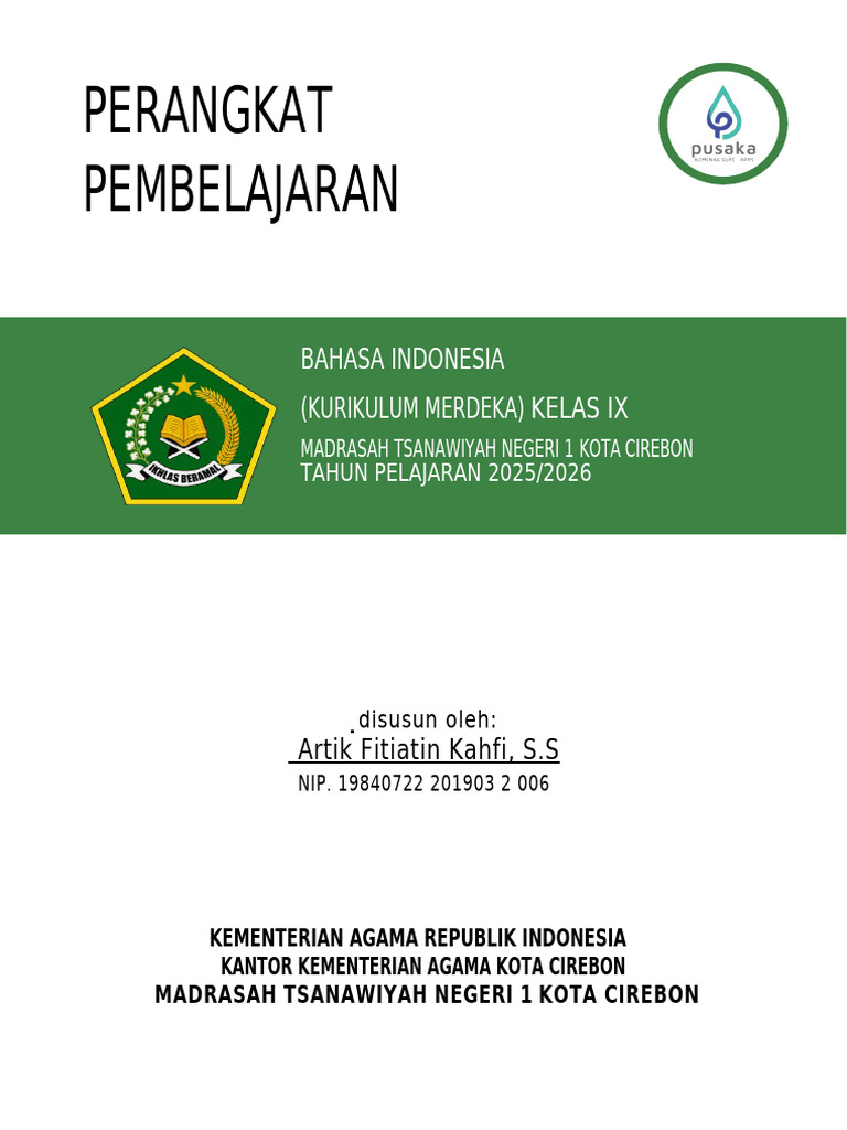 Perangkat Pembelajaran Bahasa Indonesia Kelas IX | PDF