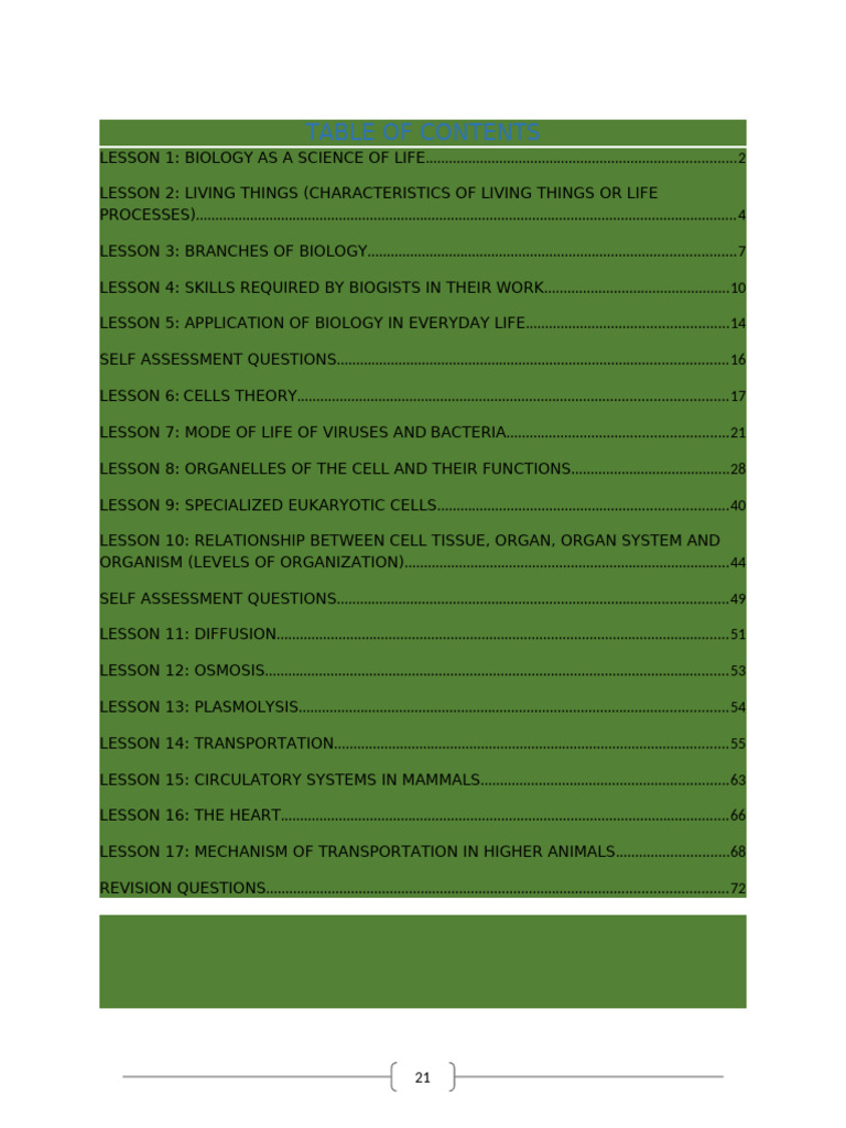 Biology SSS 1 Lesson Note | PDF | Cell (Biology) | Prokaryote