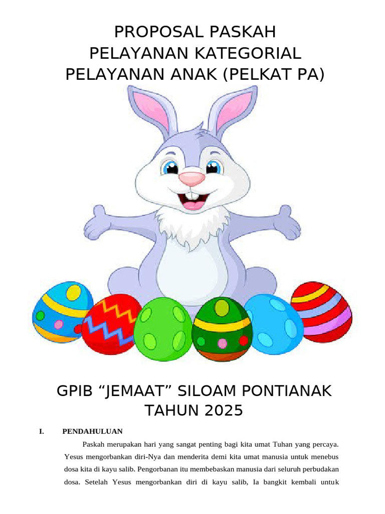 Proposal Paskah GPIB Siloam 2025 | PDF