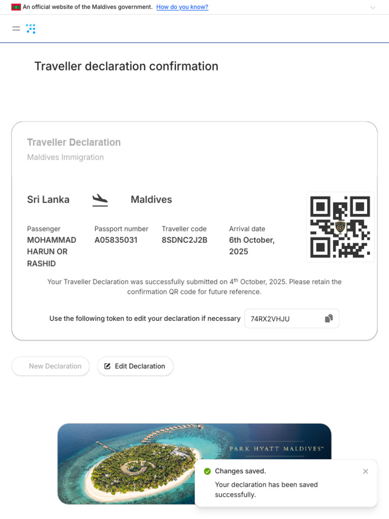 Imuga - Traveller Declaration Confirmation | PDF