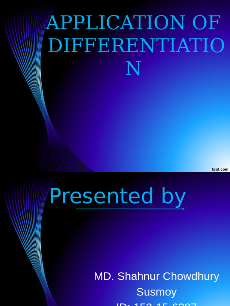 Application of Differentaition | PDF