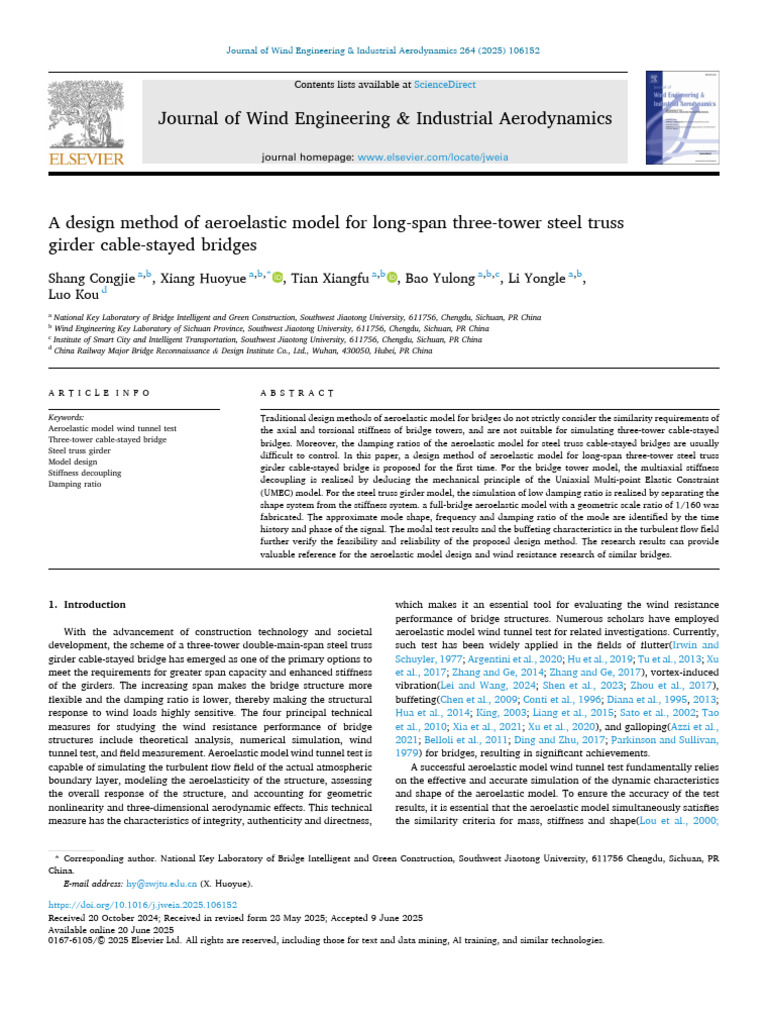 Aeroelastic Model Design for Bridges | PDF | Beam (Structure) | Bending