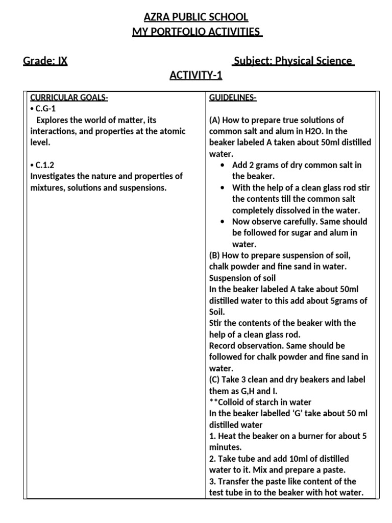Portfolio Act Mathe Class 10 Updated1.0 No Blank Pages | PDF | Cell ...