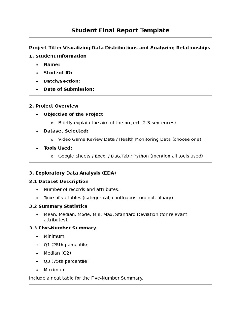 Project Final Report Template | PDF