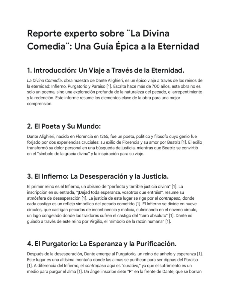 Divina Comedia - Resumen y Presentación | PDF | Divina Comedia | Infierno (Dante)