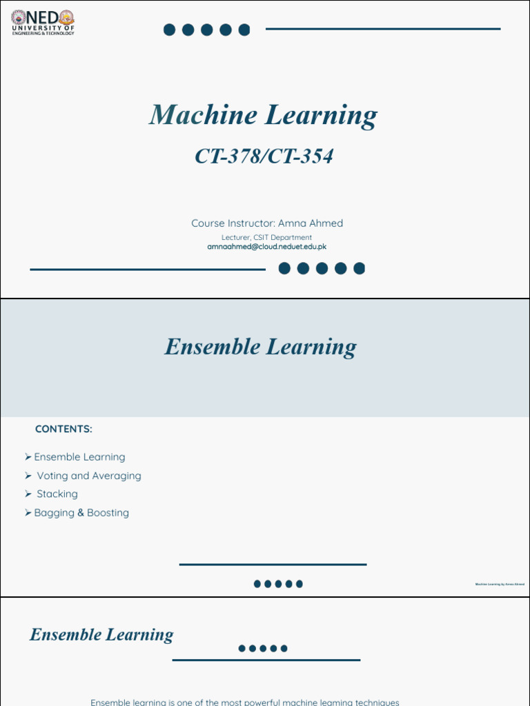 Lecture 13 Ensemble Learning Techniques | PDF | Machine Learning ...