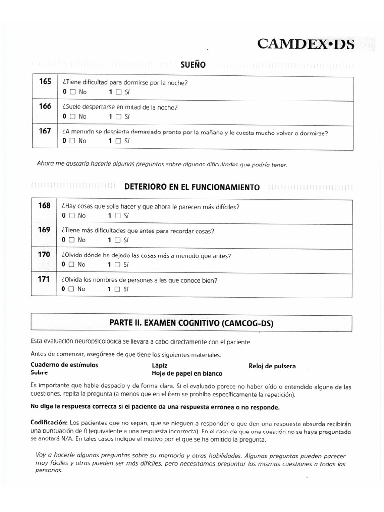 Camcog Hoja Respuestas | PDF