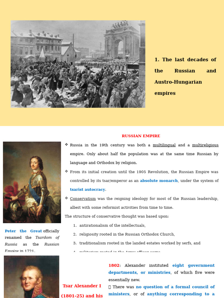 Decline of Russian Empire: Reforms & Revolts | PDF | Russian Empire ...