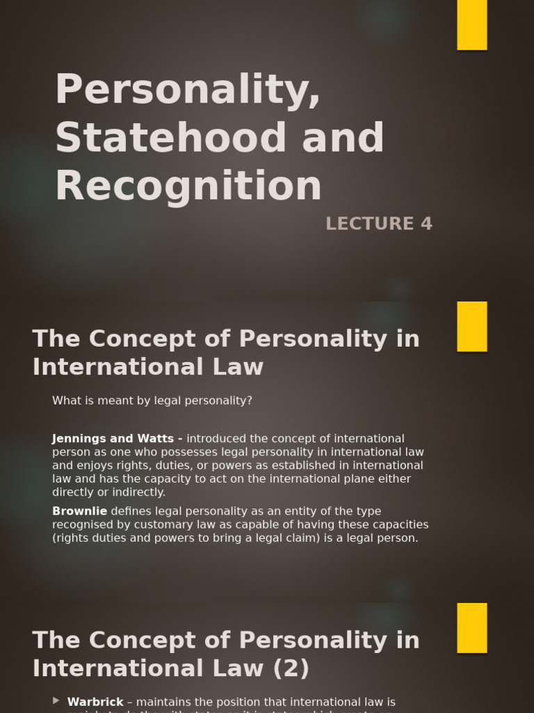 Personality Statehood and Recognition | PDF | International Law ...