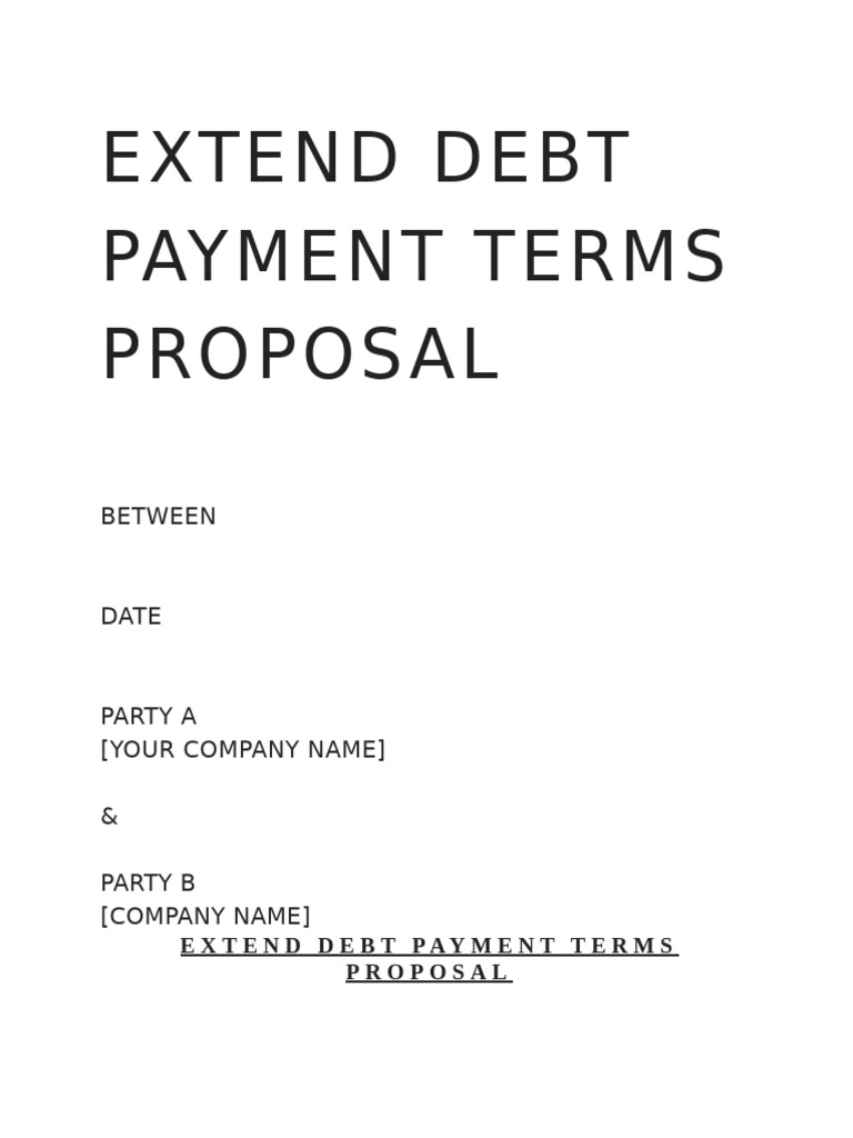 Extend Debt Payment Terms Agreement | PDF