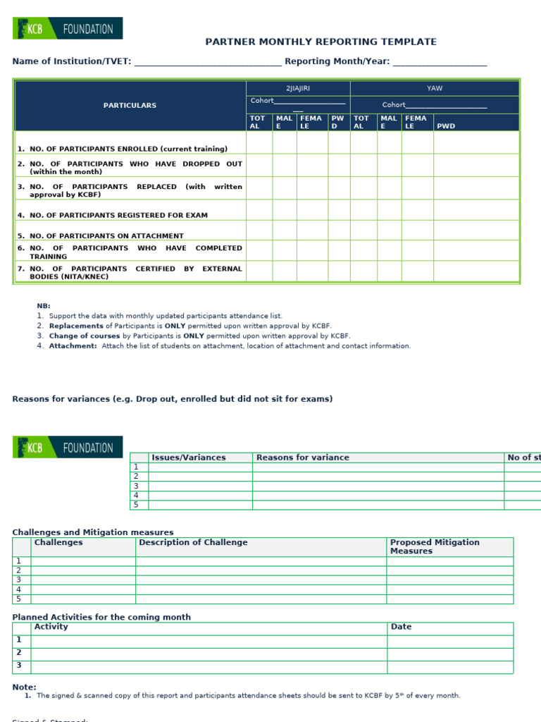 Monthly Partner Reporting Template | PDF | Chess Theory | Chess