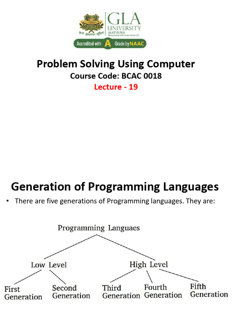 Lec-19 Programming Generations | PDF | Computer Programming | Source Code