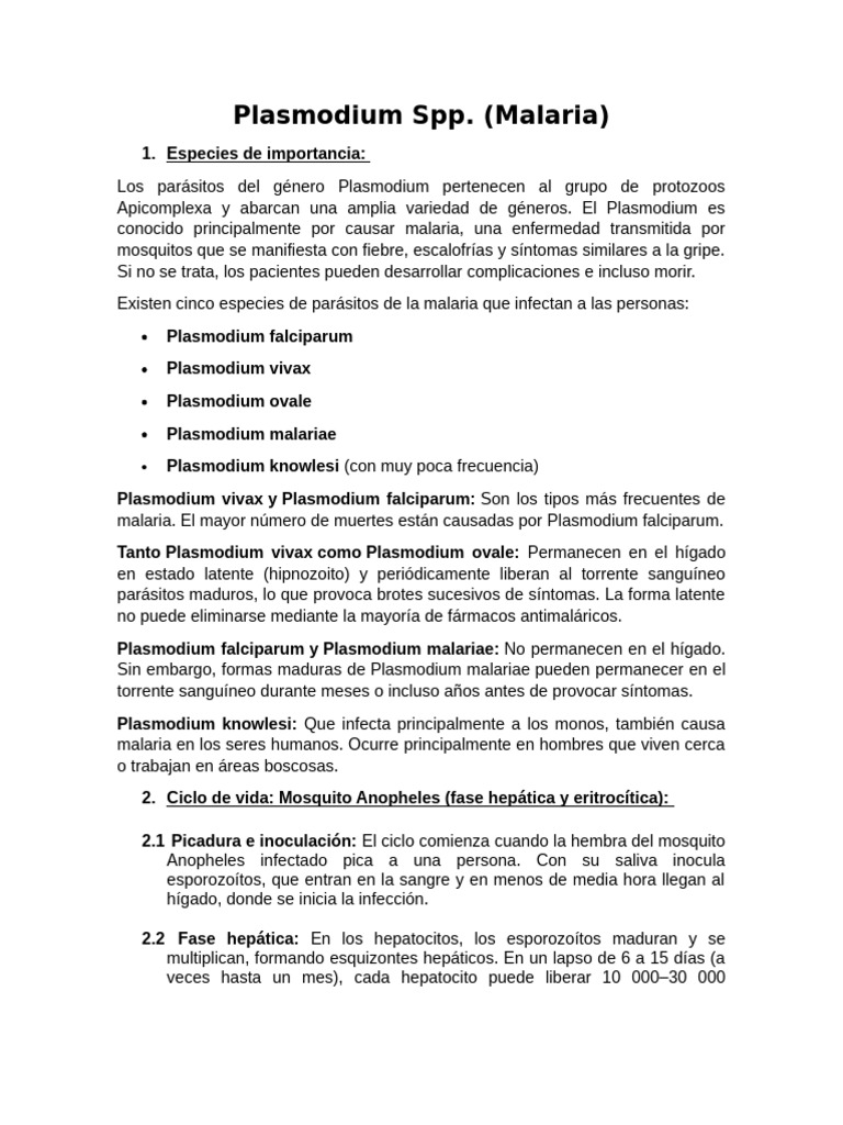 Plasmodium SPP (Malaria) | PDF | Plasmodium | Malaria