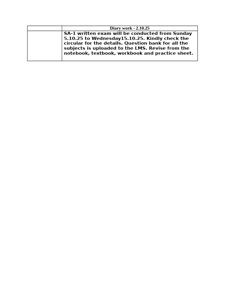 Grade 1 Diary Work 2.10.25 | PDF