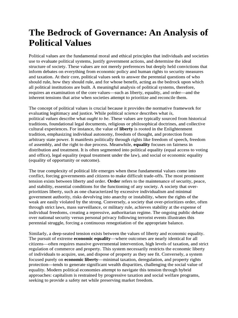 Analyzing Core Political Values | PDF | Rights | Value (Ethics)