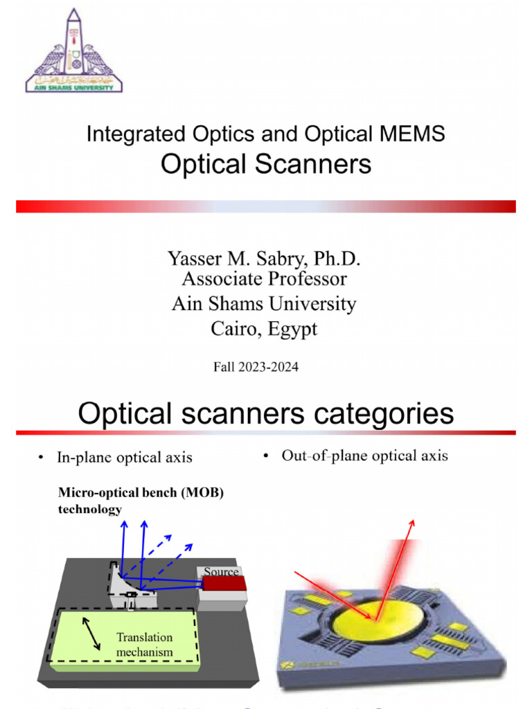 6.1. Optical MEMS Scanners - Summary - V1 | PDF | Mirror | Rotation