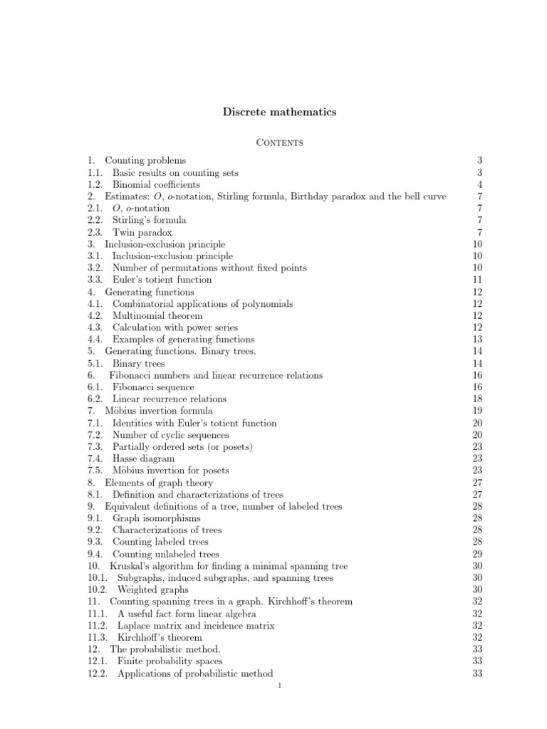 Discrete Mathematics: Counting & Graphs | PDF | Set (Mathematics) | Theorem