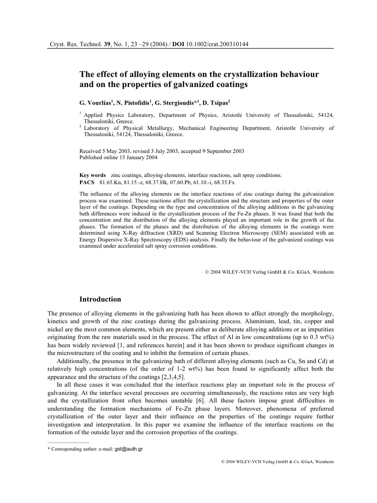 The Effect of Alloying Elements On The C | PDF | Corrosion | Zinc Oxide