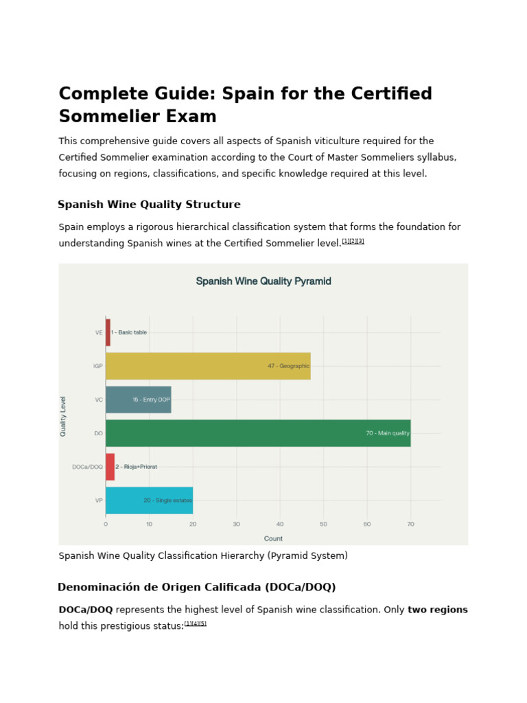 Spain Wine Guide for Sommeliers Exam | PDF | Spanish Cuisine | Grape ...